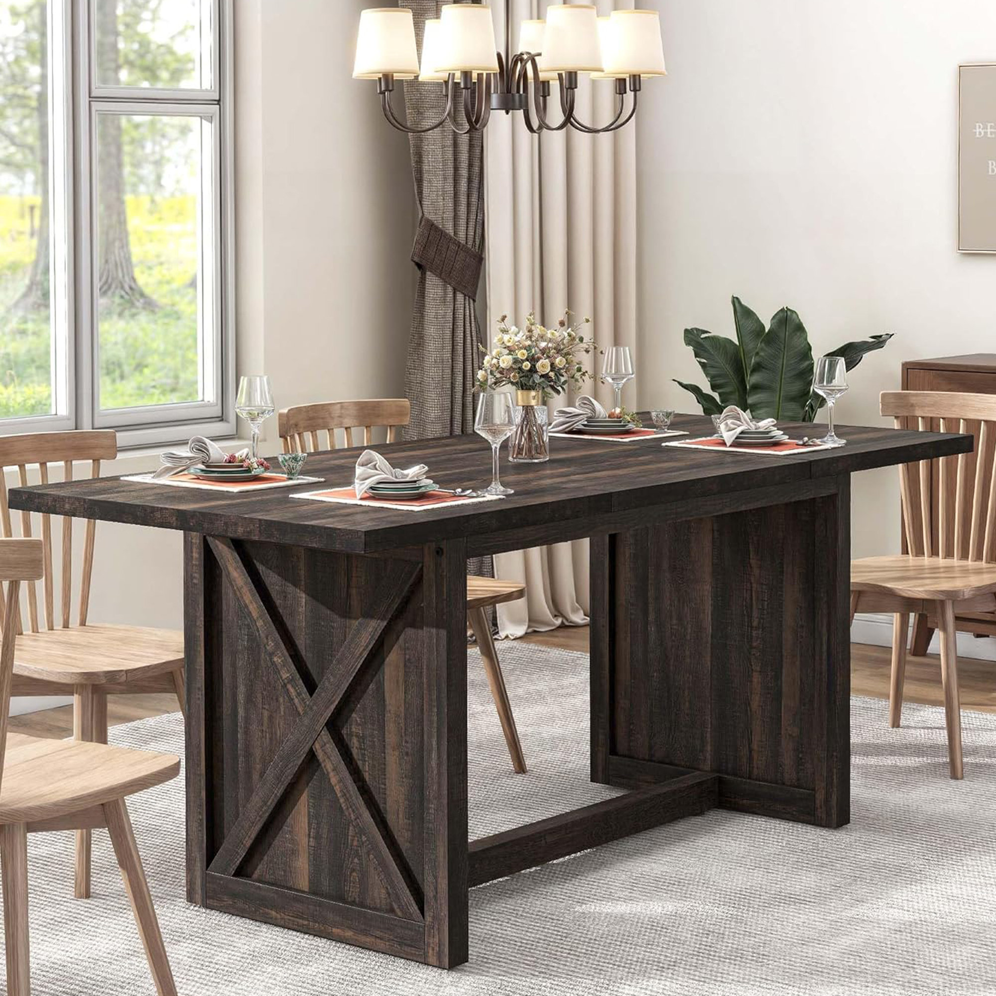 Gracie Oaks 71"Rectangular Wood Dining Room Table, Oak | Wayfair